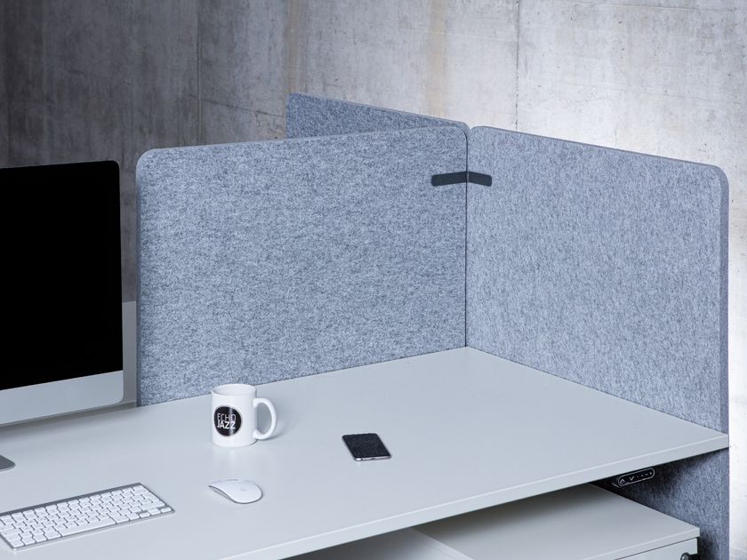 Sound absorbing free standing workstation screen ECHOCOVE® ECO By ECHOJAZZ