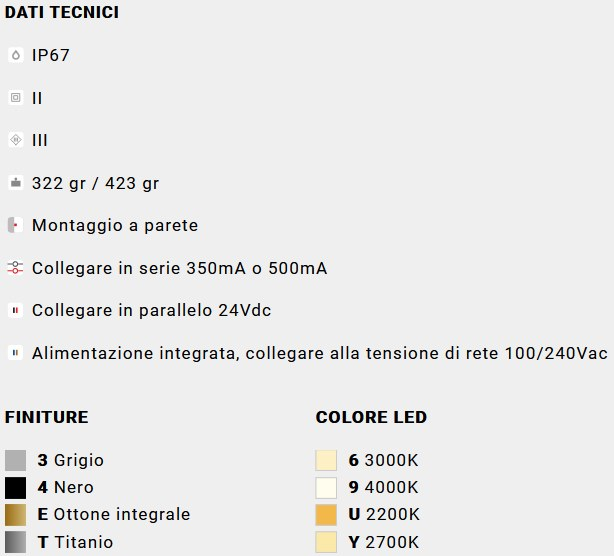 ECO IP67 LED aluminium wall lamp By DGA