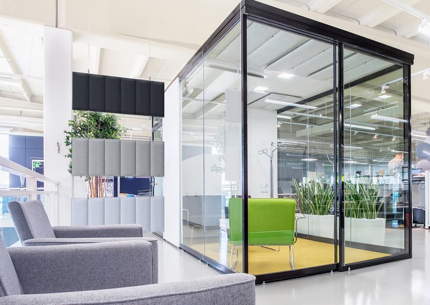 Polyester fibre acoustic baffles ECODESK BAFFLE COMPOSITION ECOrange ...