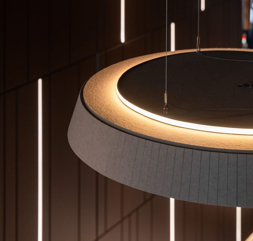 CIRCULAR Polyester fibre hanging acoustic panel By ECOcero