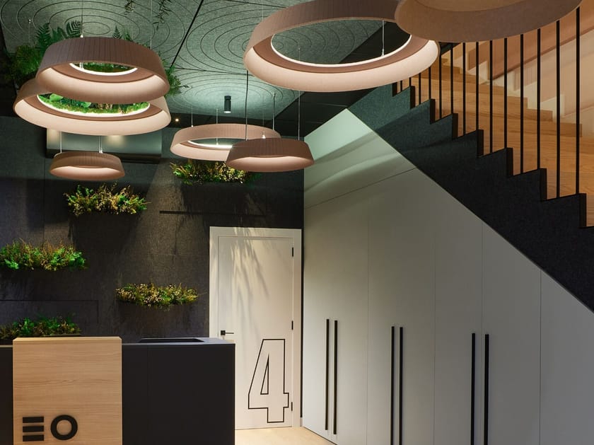 CIRCULAR Polyester fibre hanging acoustic panel By ECOcero