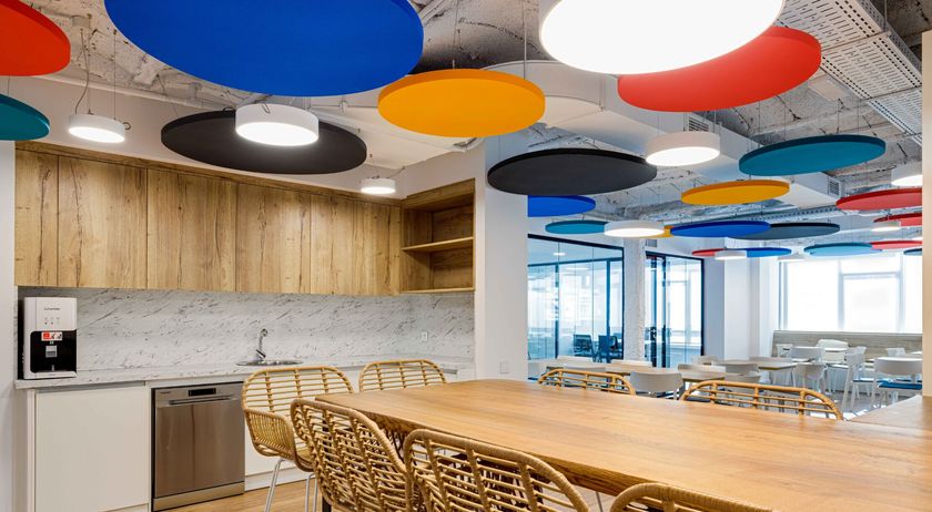 FOAM CIRCULAR ISLAND Hanging acoustic panel By ECOcero
