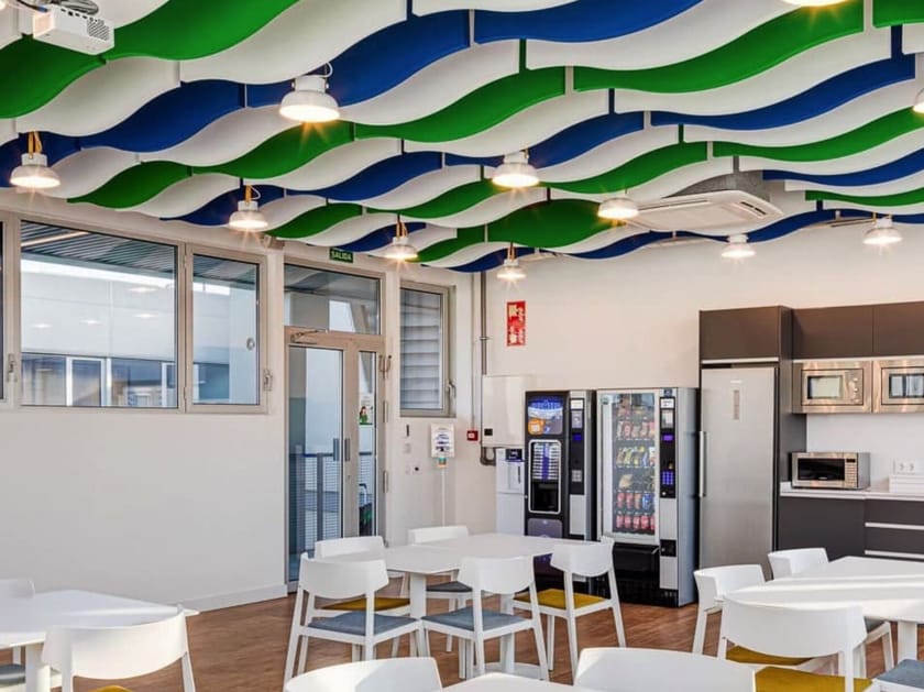 FOAM CURVED BAFFLE Melamine foam acoustic baffles By ECOcero