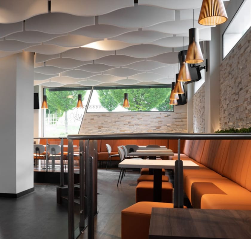 FOAM CURVED BAFFLE Melamine foam acoustic baffles By ECOcero