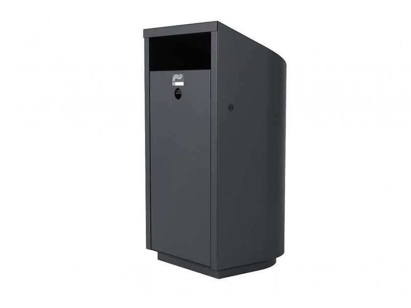 Metal litter bin with lid EDDY By Euroform W design Albrecht Ecke