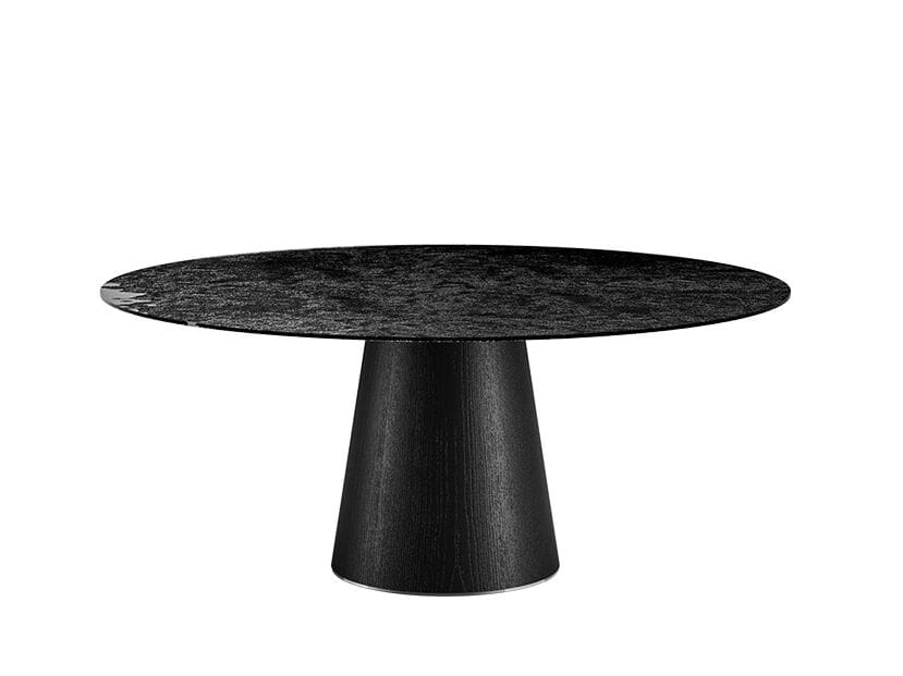 TEO Table à manger ronde en cristal By EFORMA