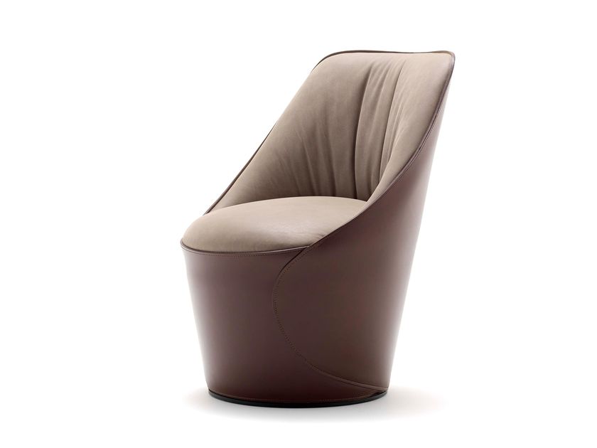 ELECTA Swivel tanned leather easy chair By Fasem | design Archirivolto ...