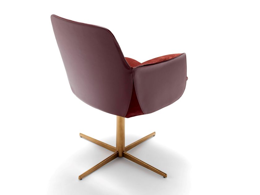 Chaise pivotante à 4 branches ELECTA | Chaise en cuir Collection Electa ...