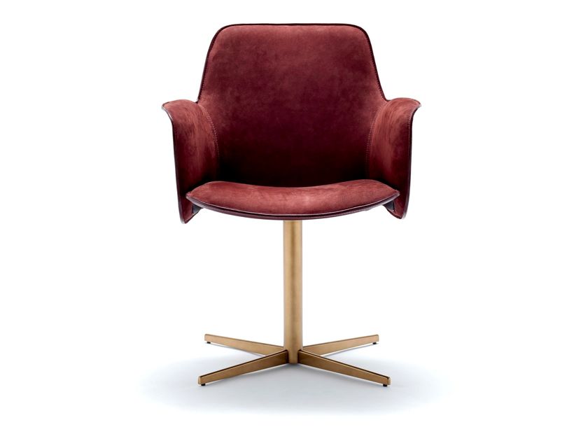 Chaise pivotante à 4 branches ELECTA | Chaise en cuir Collection Electa ...