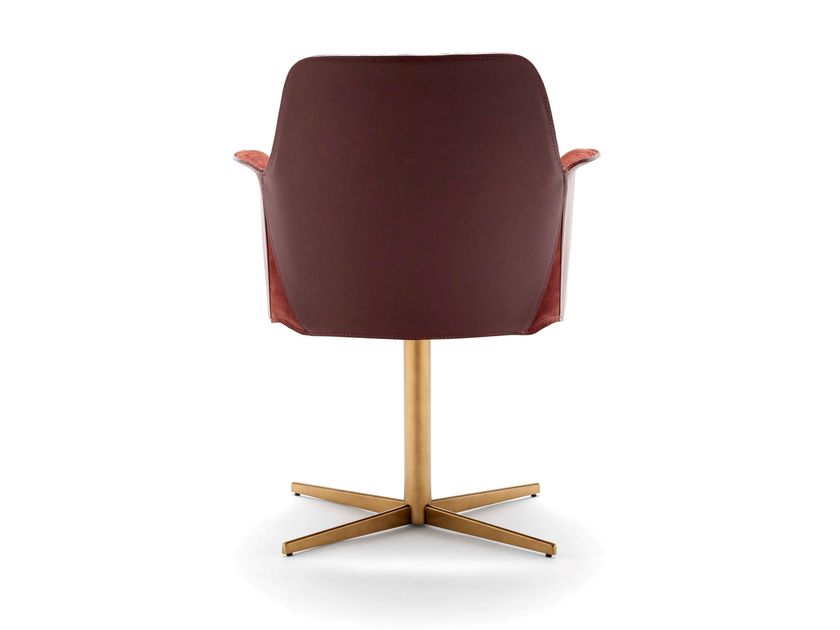 Chaise pivotante à 4 branches ELECTA | Chaise en cuir Collection Electa ...