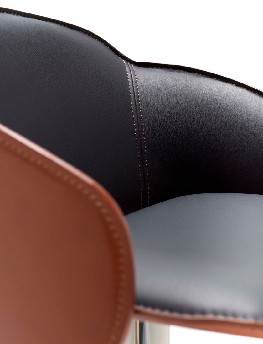 ELECTA Leather stool with footrest By Fasem | design Archirivolto ...