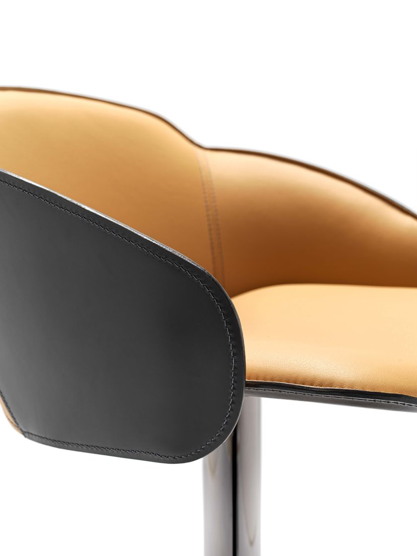ELECTA Leather stool with footrest By Fasem | design Archirivolto ...
