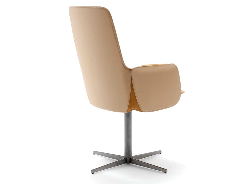 ELECTA TALL | Chair with 4-spoke base Leather chair with 4-spoke base ...