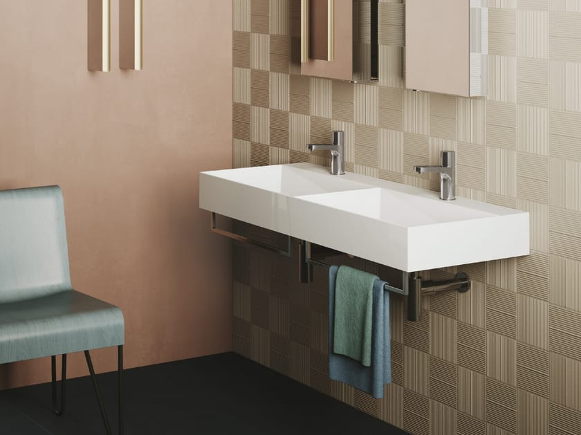 ELEGANCE SQUARED | Lavabo doppio Lavabo da appoggio/sospeso doppio rettangolare By Azzurra Ceramica