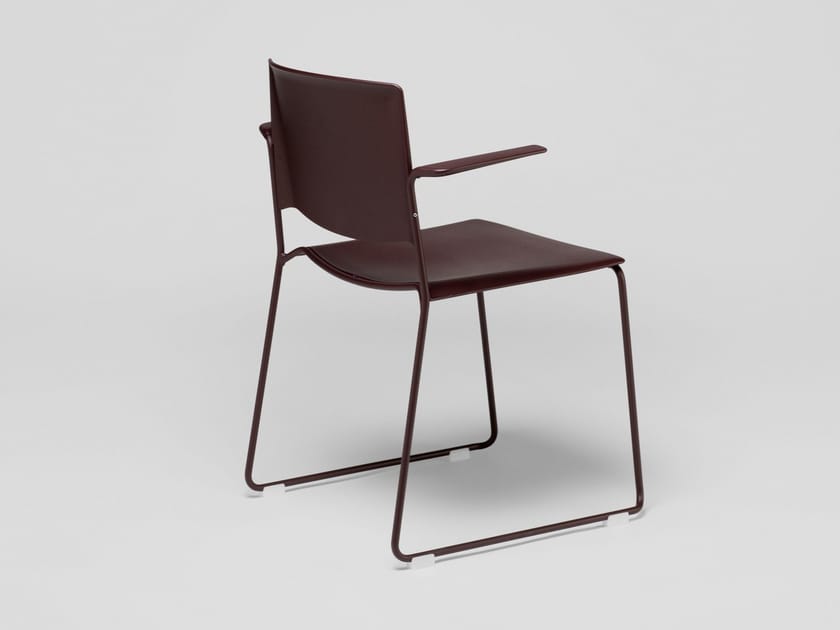 EMA Sled base chair with armrests open back By ENEA | design Lievore ...