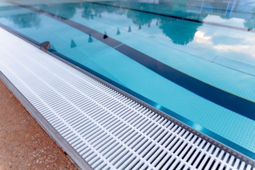 Swimming pool grate Drainage channel and part By EMCO