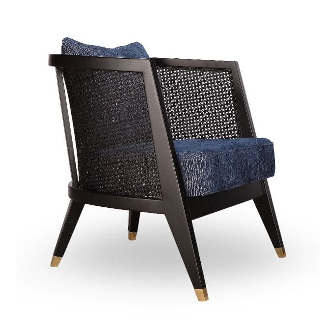 EMILY Beech and rattan easy chair with integrated cushion By Salma ...