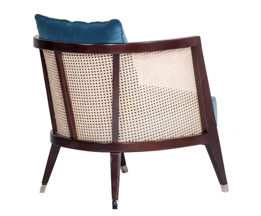 EMILY Beech and rattan easy chair with integrated cushion By Salma ...