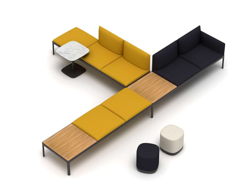 KUBIKA Modular fabric bench seating with back By ENEA | design Estudi ...