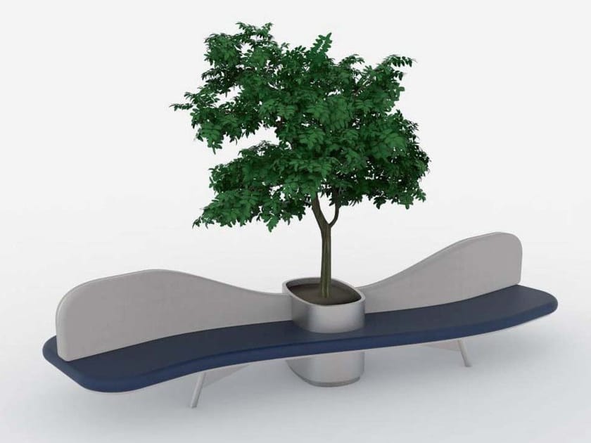 EOLO Fabric bench seating with back By Viscio Urban Design | design Triplan