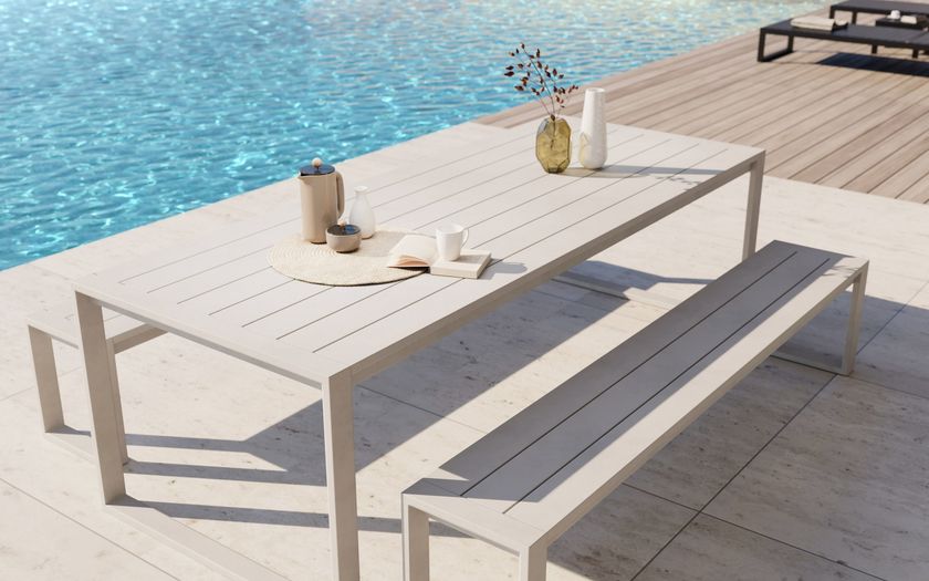 EOS | Aluminium garden bench By Case design Matthew Hilton