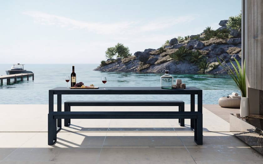 EOS | Aluminium garden bench By Case design Matthew Hilton