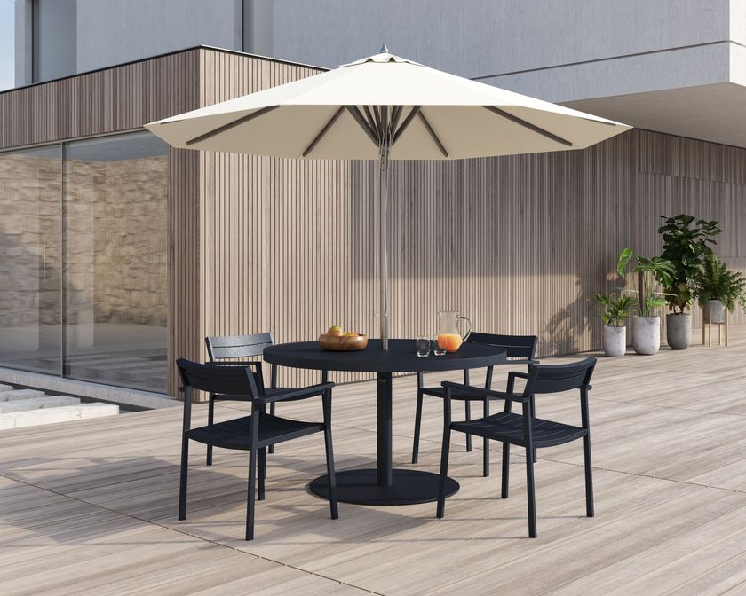 EOS Round powder coated aluminium table By Case | design Matthew Hilton