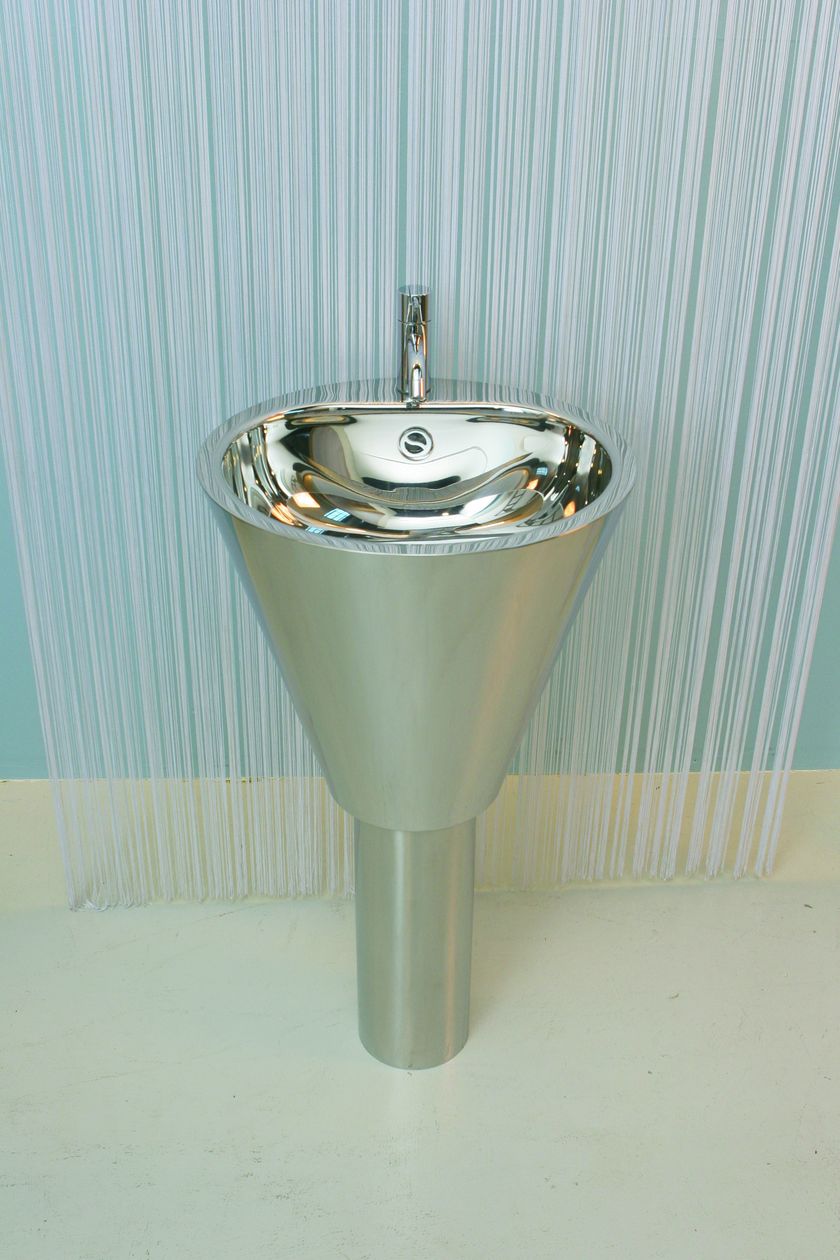 EUCLIDE Freestanding round stainless steel washbasin By Rapsel | design ...