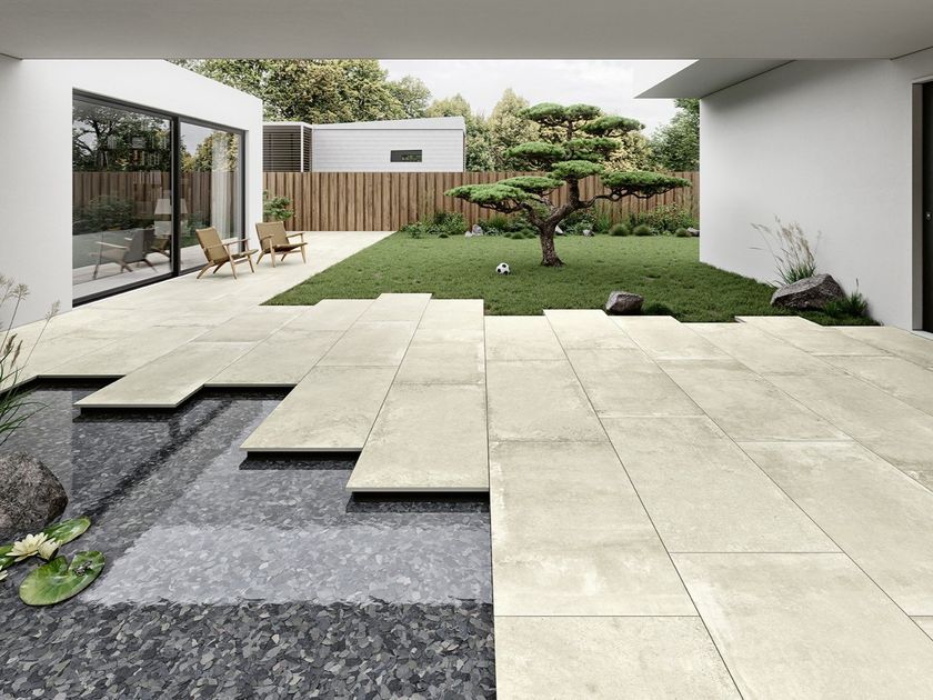 Pavimento de gres porcelánico efecto cemento EVOKE By MARGRES
