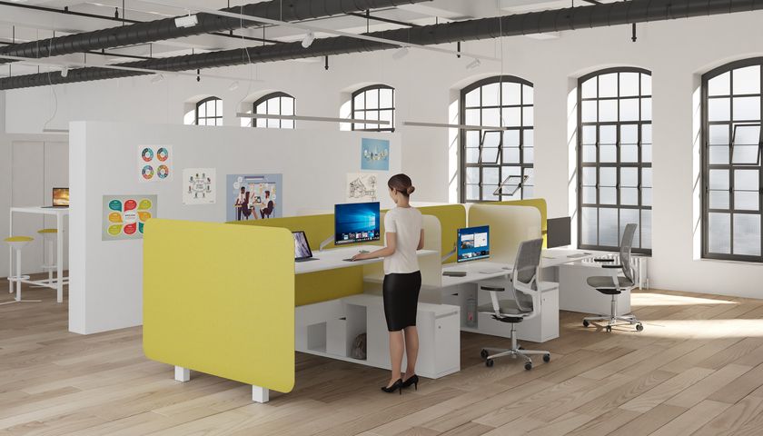 Height-adjustable office desk with electric motion EVOLUTION Evo ...