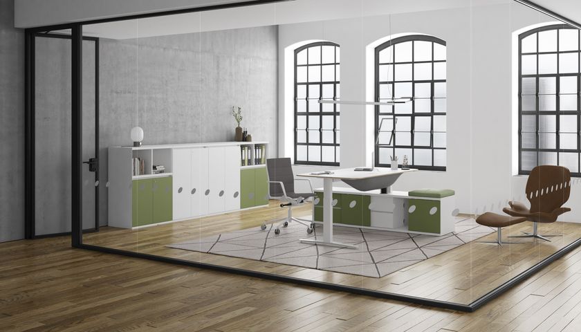 Height-adjustable office desk with electric motion EVOLUTION Evo ...