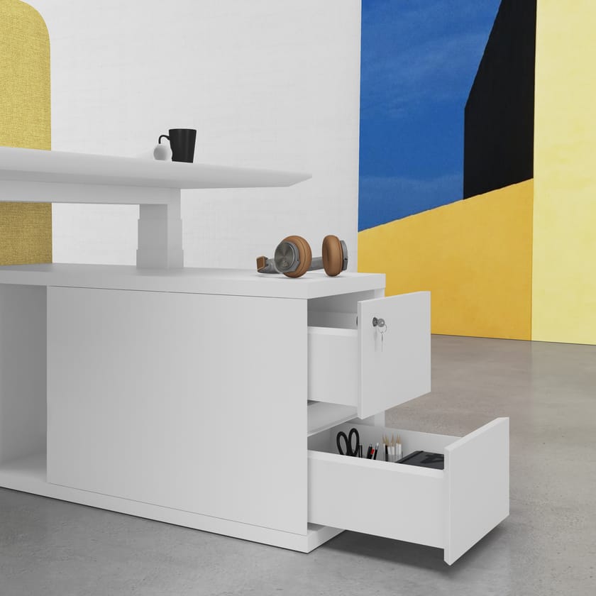 Height-adjustable office desk with electric motion EVOLUTION Evo ...