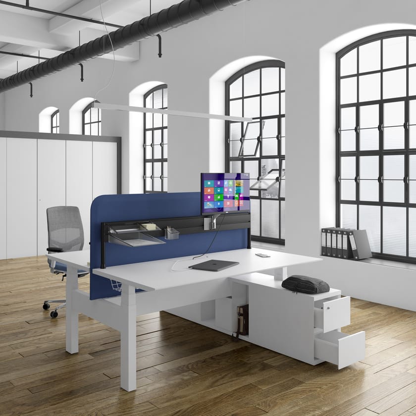 Height-adjustable office desk with electric motion EVOLUTION Evo ...