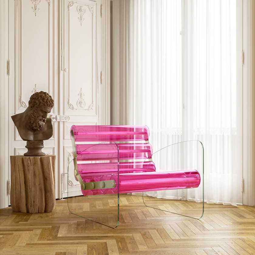 EXCLUSIVE MW 03 TEMPERED GLASS | Poltrona Poltrona con braccioli By Mojow | design Olivier Santini