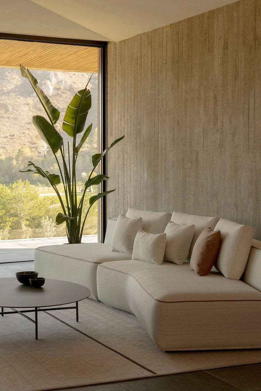 PLUMP Curved 3 seater technical fabric garden sofa By EXPORMIM