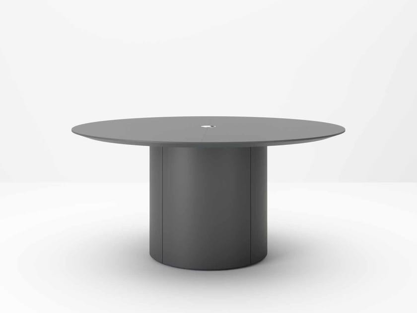 EXTRALIGHT Round meeting table with cable management By PROF