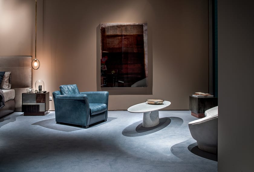 Low oval marble coffee table EYRE By BAXTER design Roberto Lazzeroni