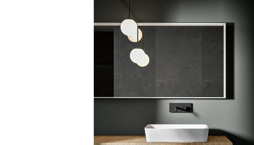 MIRROR WITH ALUMINUM FRAME AND LED Miroir By Edoné by Agorà