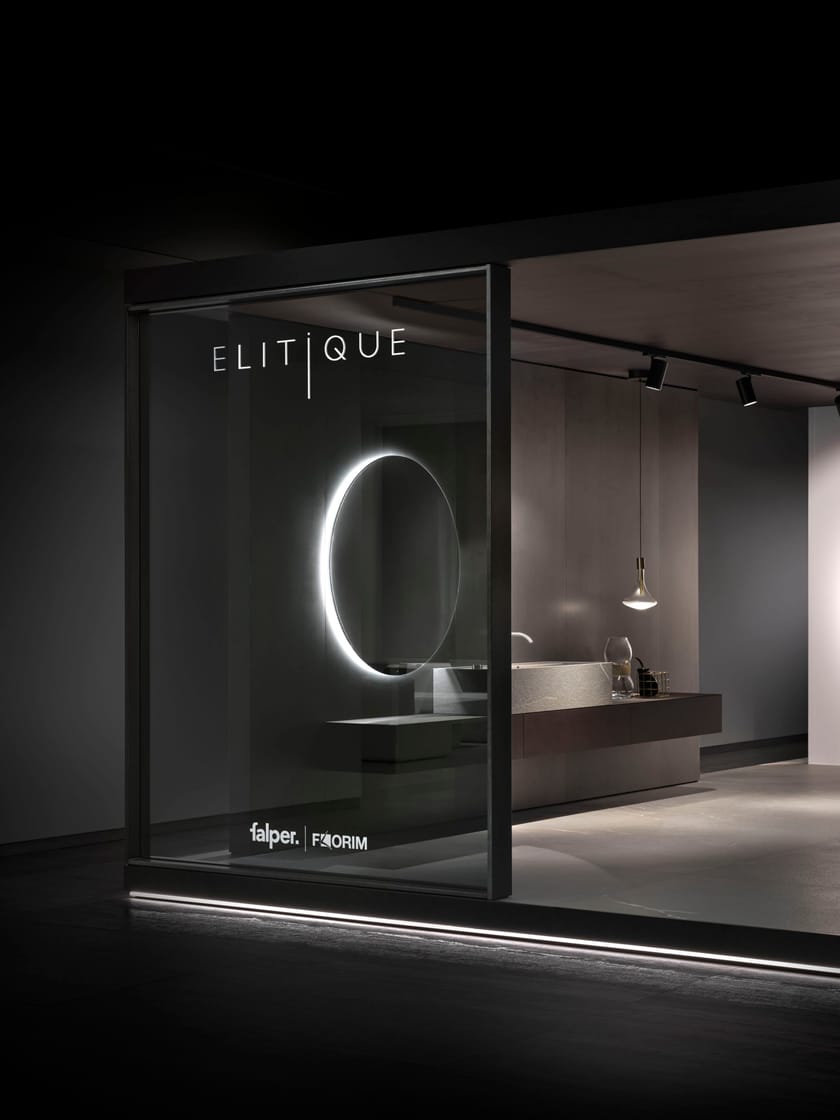 MINIMUM Wall-mounted porcelain stoneware vanity unit By Elitique