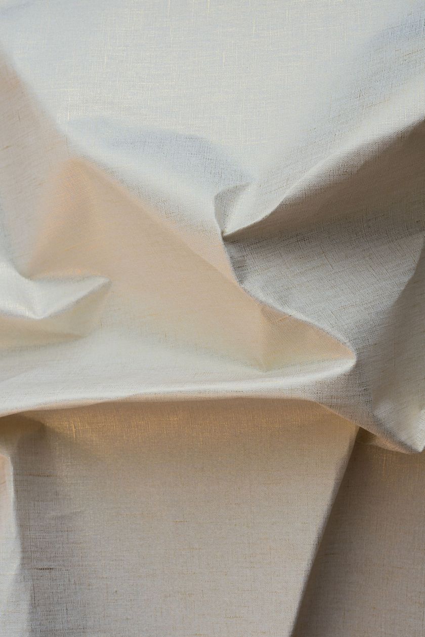 LIN PLÂTRÉ - LIN MÉTALLISÉ Fire retardant solid-color linen fabric By ...