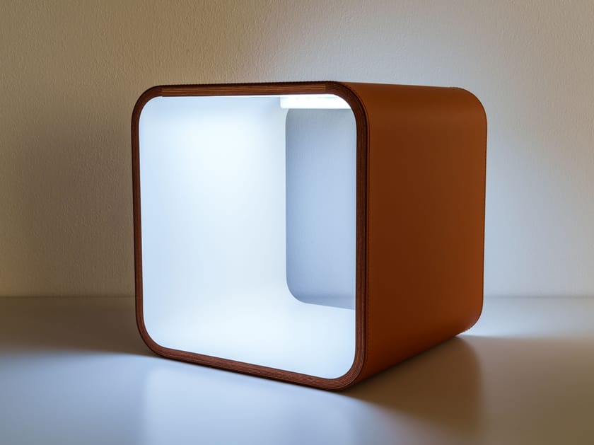 LUCE³ - CARAMEL LEATHER Floor lamp By Emera Design