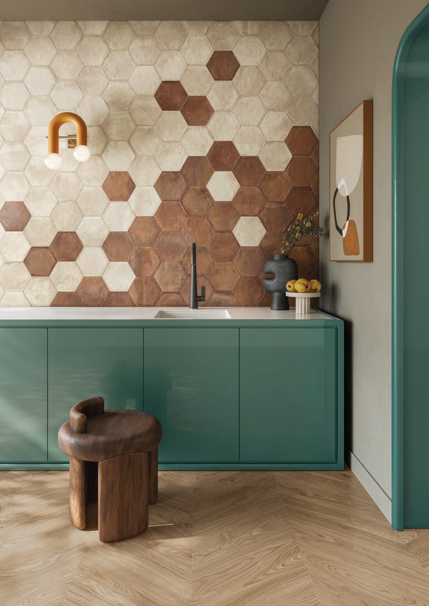 FORME TERRACOTTA Porcelain stoneware wall tiles with terracotta effect ...