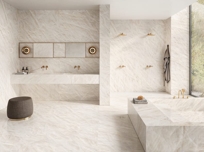 TELE DI MARMO CRYSTAL VITRUM WHITE Piso By EmilCeramica