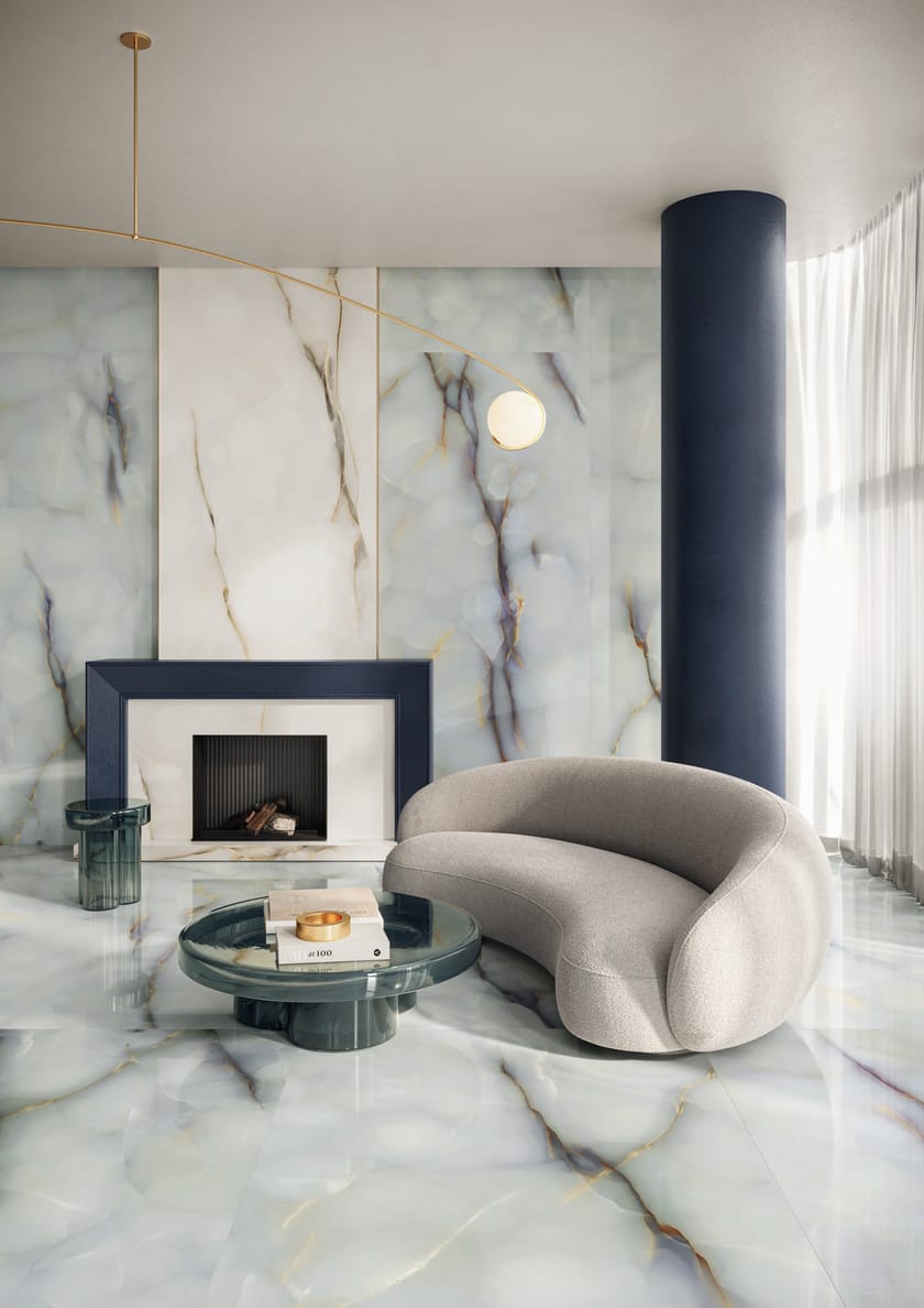 TELE DI MARMO PURE ONYX PERLA Piso By EmilCeramica