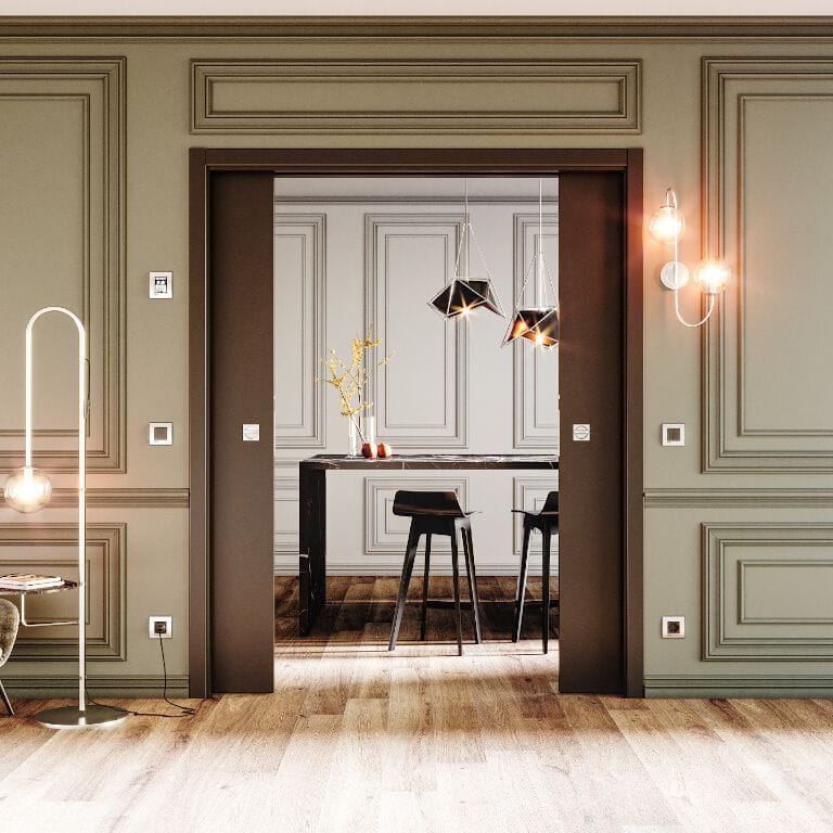 LUMINOX single Sliding counter frame with electrical boxes By Ermetika