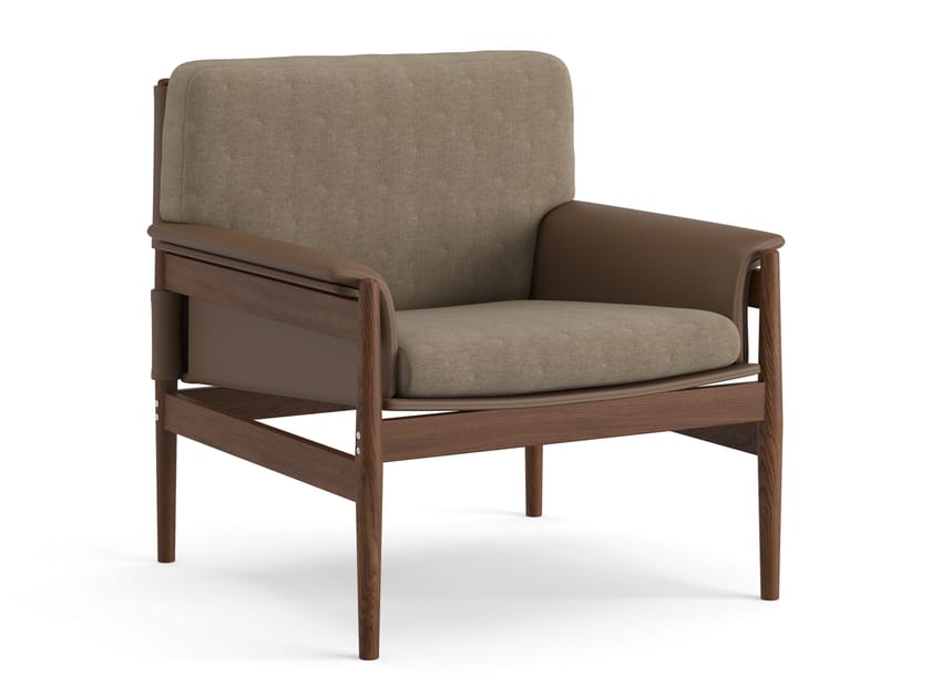 NARM Fabric and wood armchair with armrests By Ersa