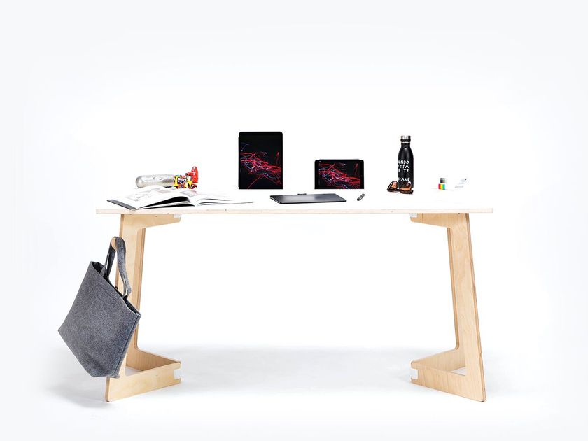 KARYA DESK LARGE Rectangular workstation desk with cable management By ...