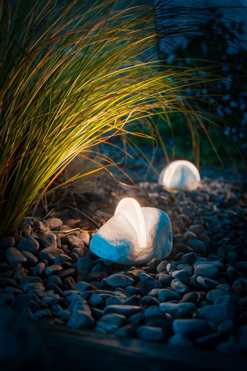 RAY© LED natural stone floor lamp By Essenze di Luce