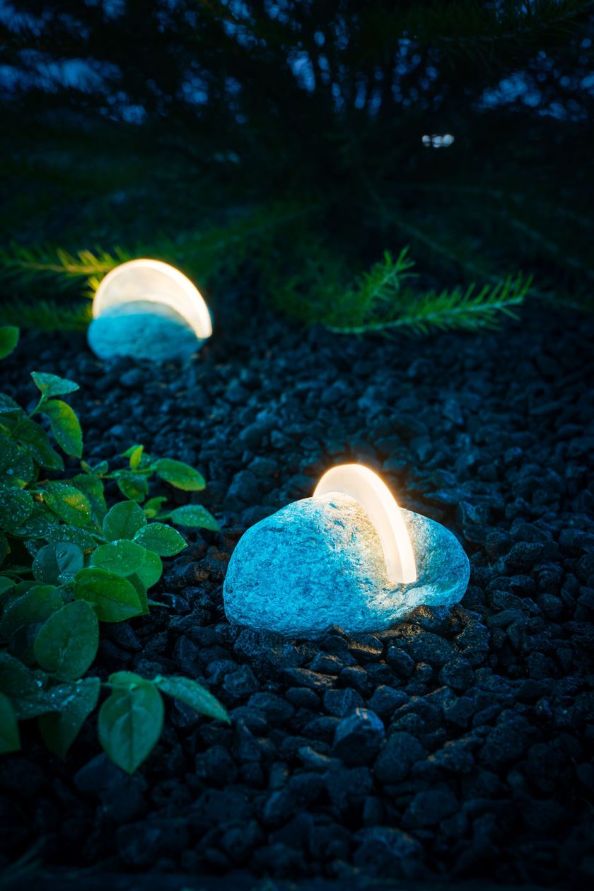 RAY© LED natural stone floor lamp By Essenze di Luce