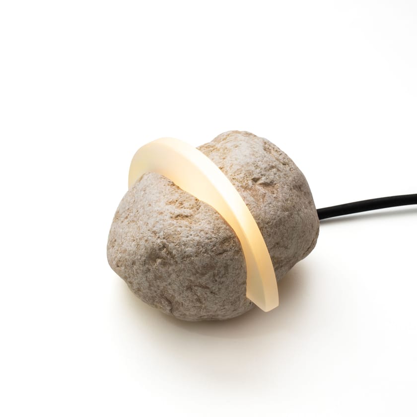 RAY© LED natural stone floor lamp By Essenze di Luce